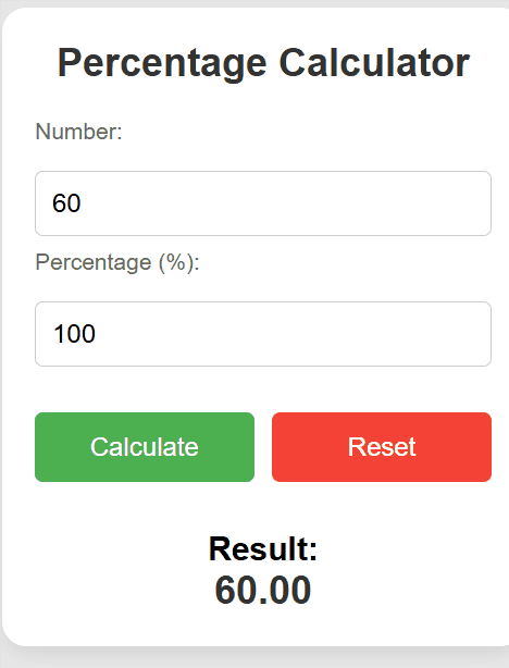 Building Percentage Calculator with using JavaScript with Code